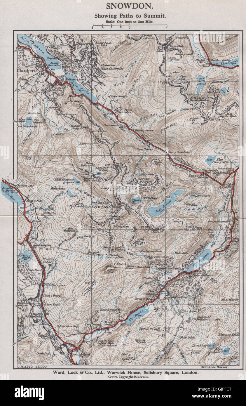 Map of llanberis hi-res stock photography and images - Alamy