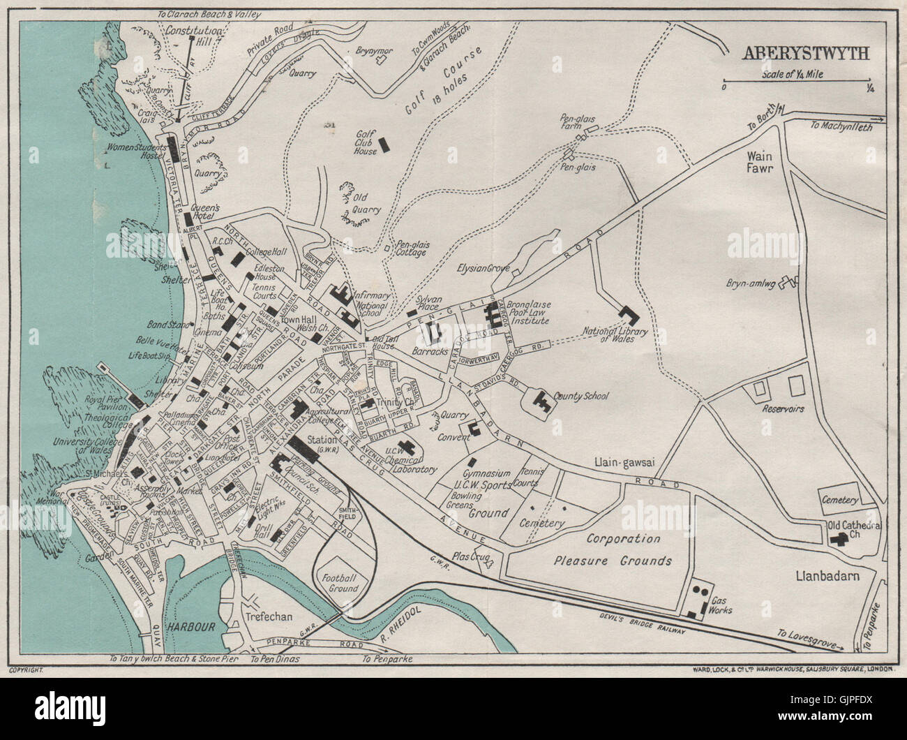 Aberystwyth map hi-res stock photography and images - Alamy