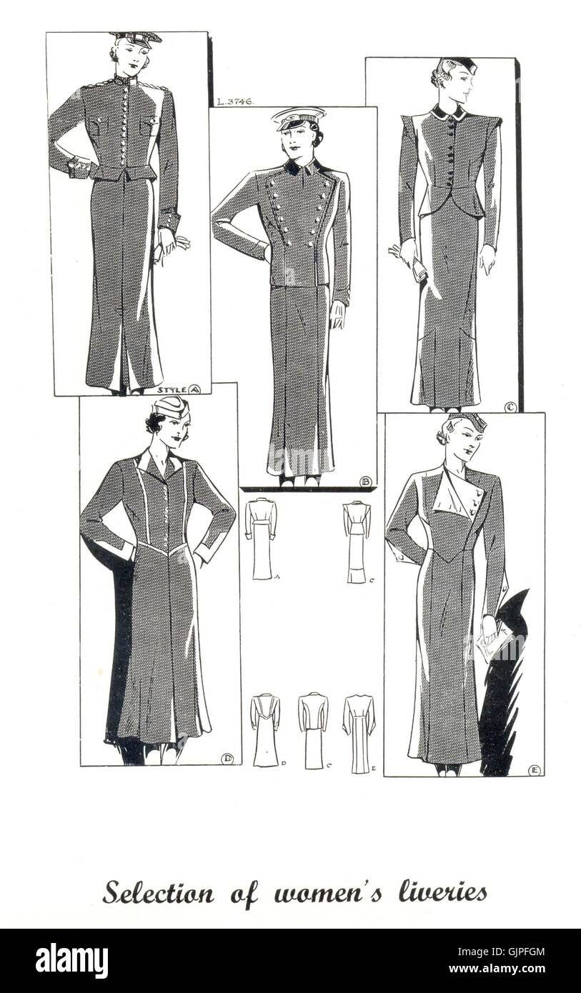 Selection of women's liveries from The Royal Catalogue of Livery ...