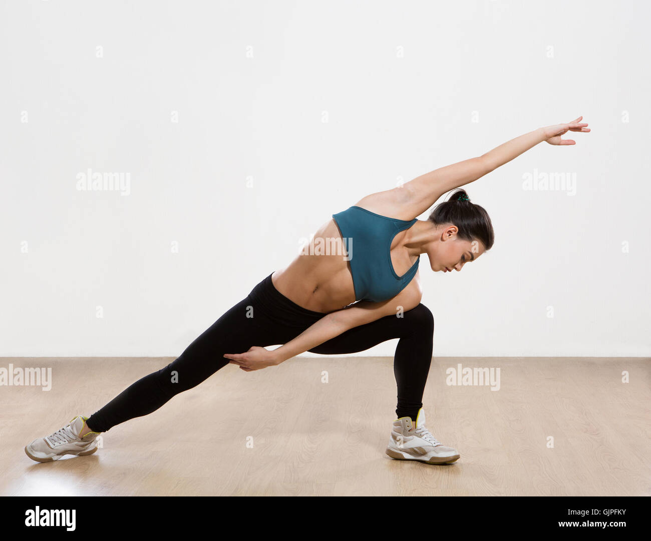 Yoga woman isolated on white background Stock Photo - Alamy