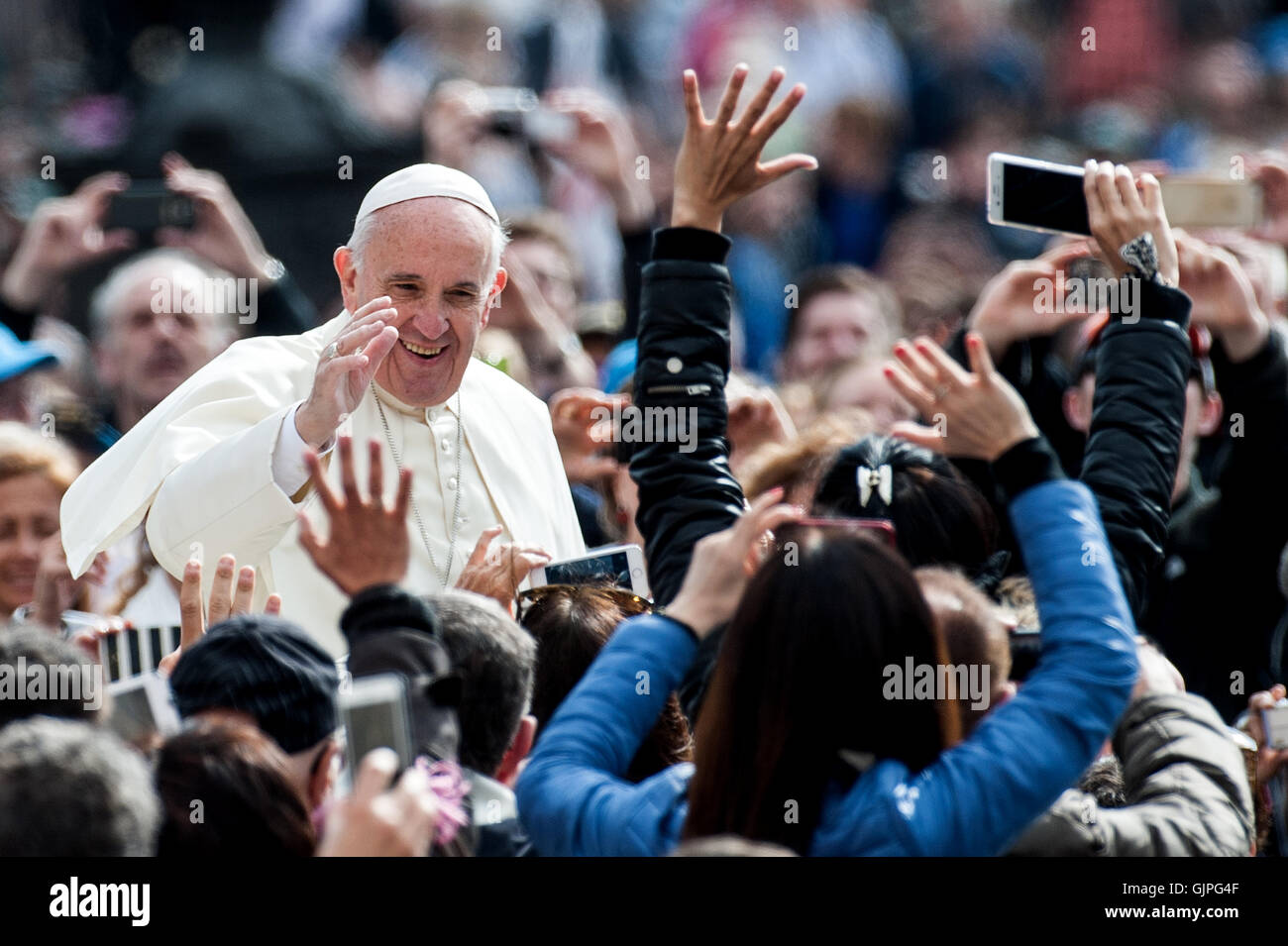 Pope Francis attends his weekly general audience in St. Peter's Square ...