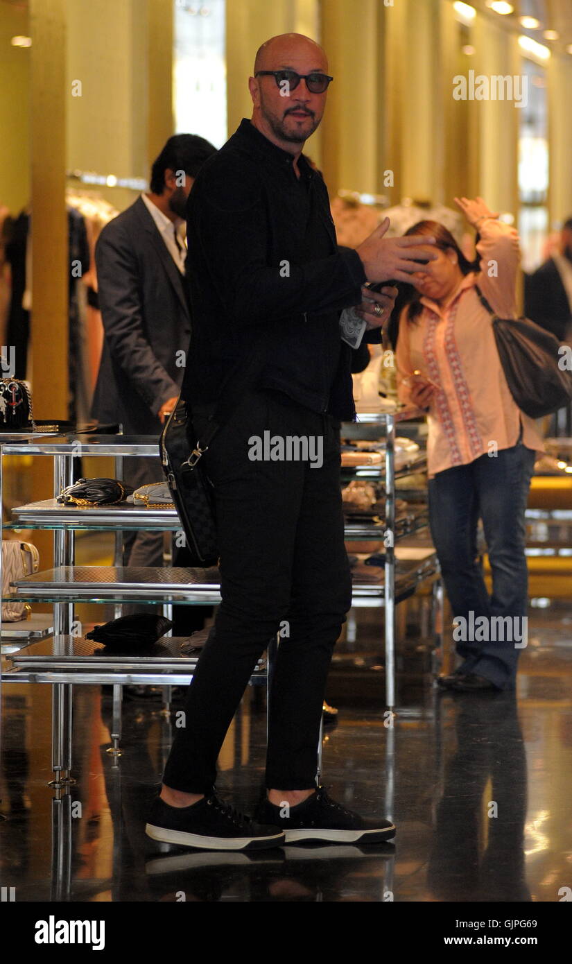 Retired Italian footballer Walter Zenga goes shoe shopping at Miu Miu ...