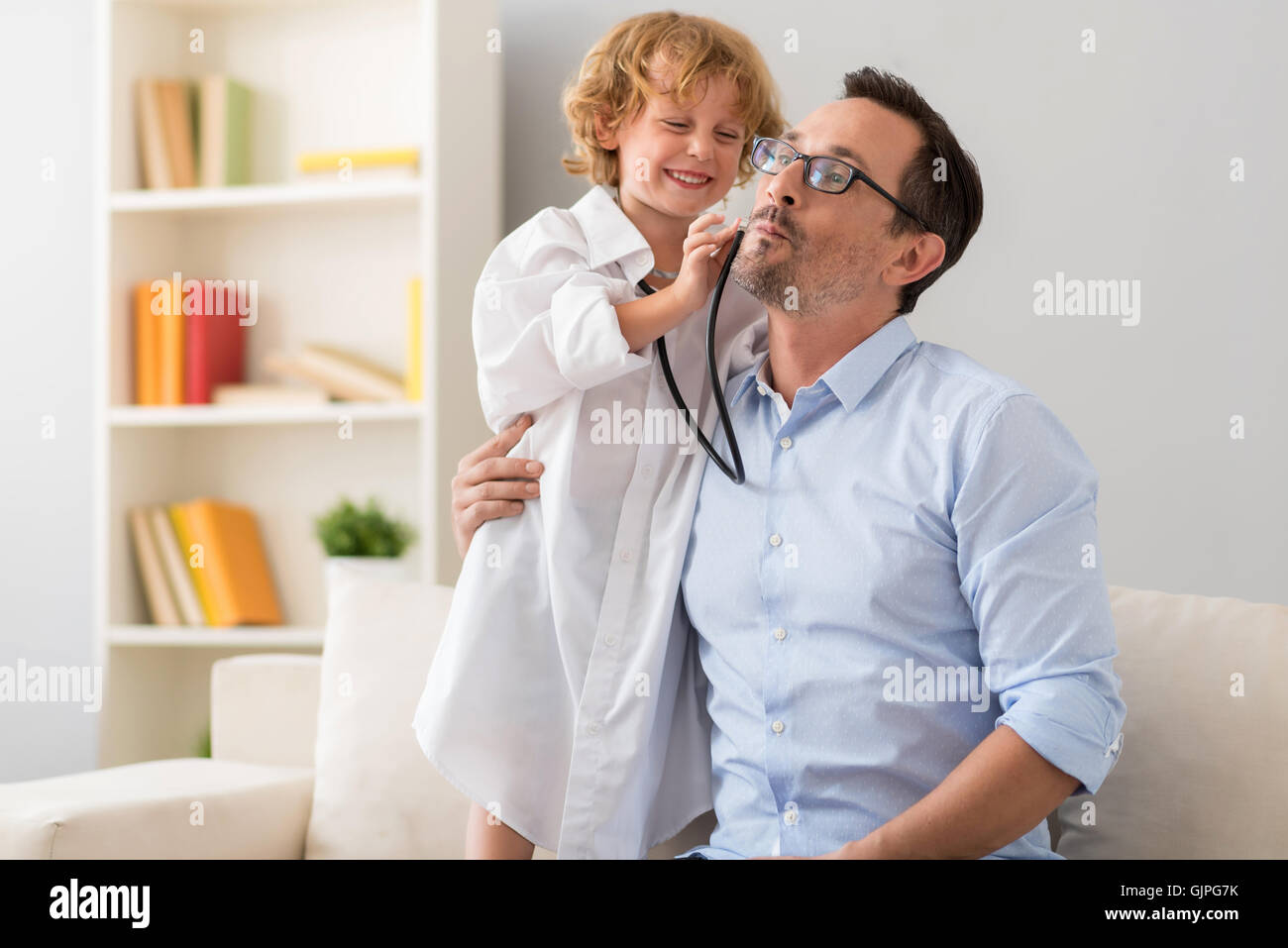 Child imitate father hi-res stock photography and images - Alamy