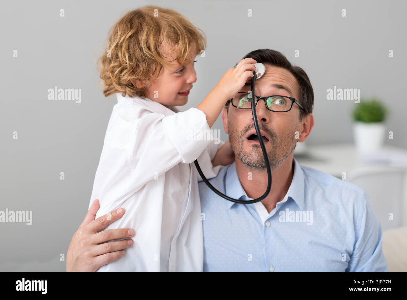 Child imitate father hi-res stock photography and images - Alamy
