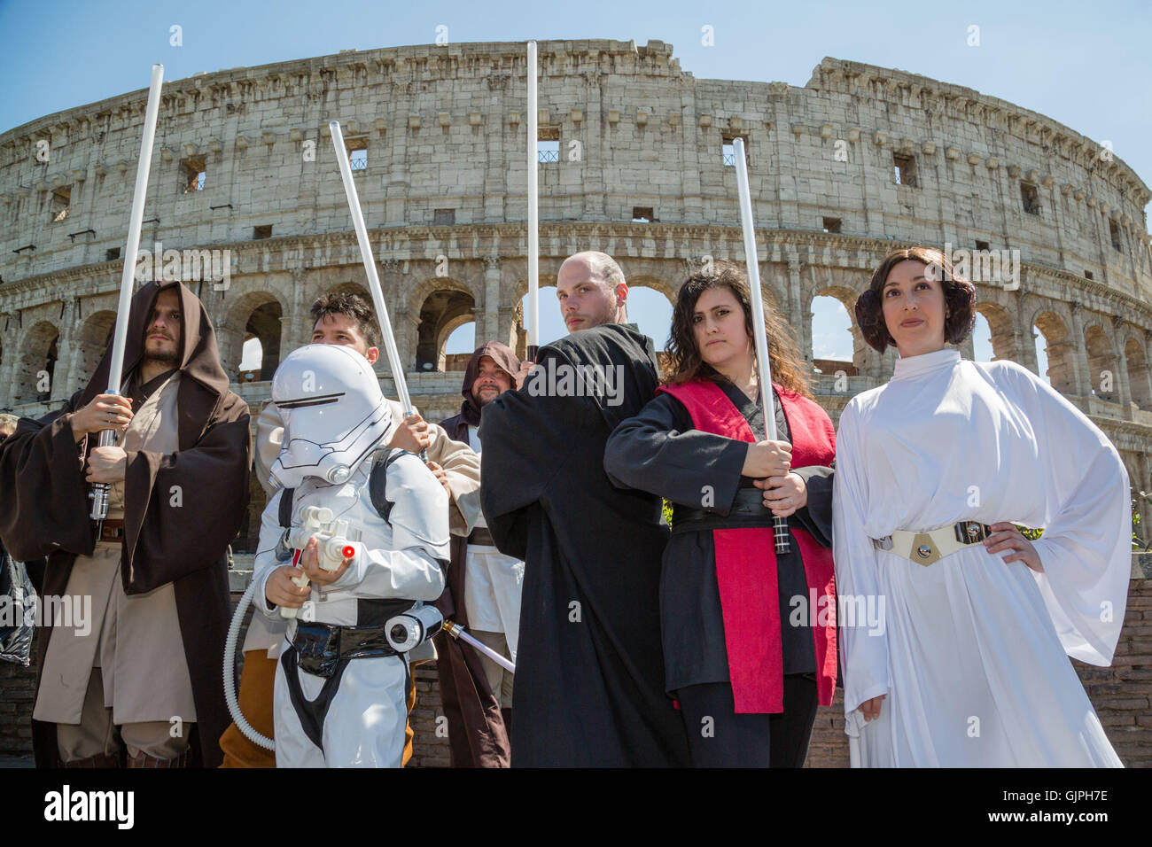 Star Wars Day 2016 at the Colosseum in Rome Featuring: Atmosphere Where ...