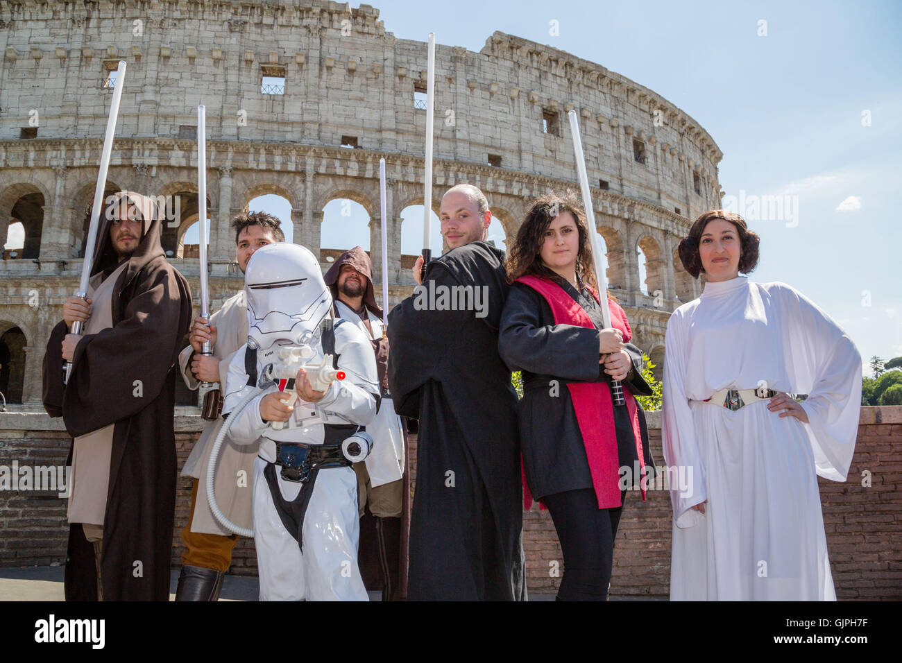 Star Wars Day 2016 at the Colosseum in Rome Featuring: Atmosphere Where ...