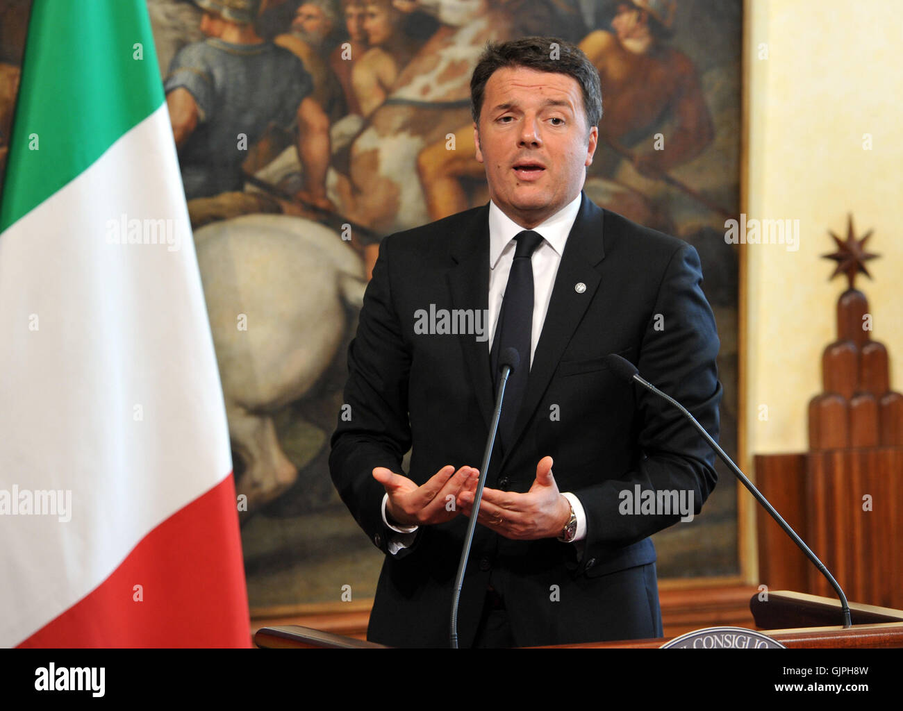 Italian Prime Minister Matteo Renzi meets with German Chancellor Angela ...