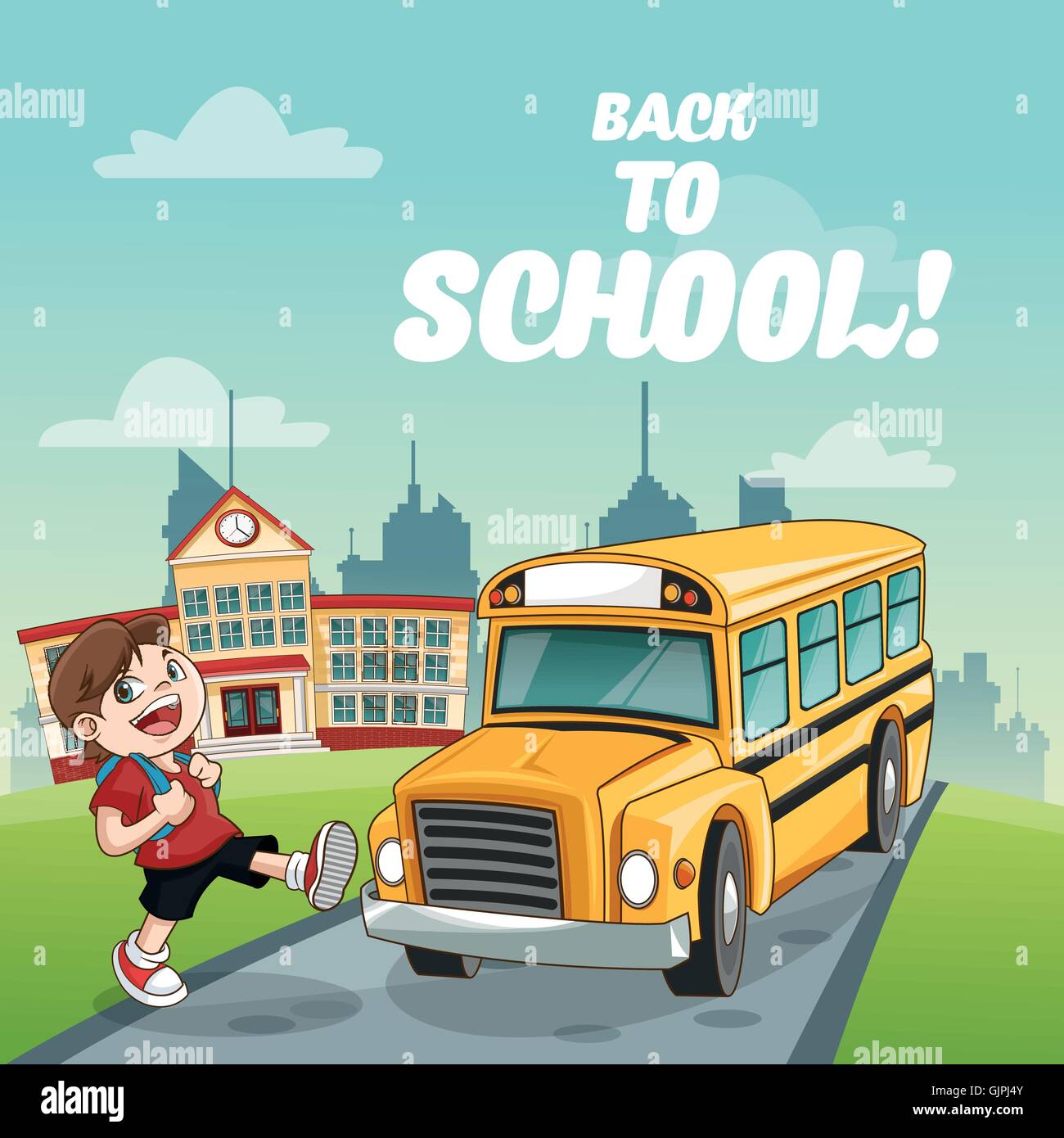 bus boy back to school design Stock Vector Image & Art - Alamy