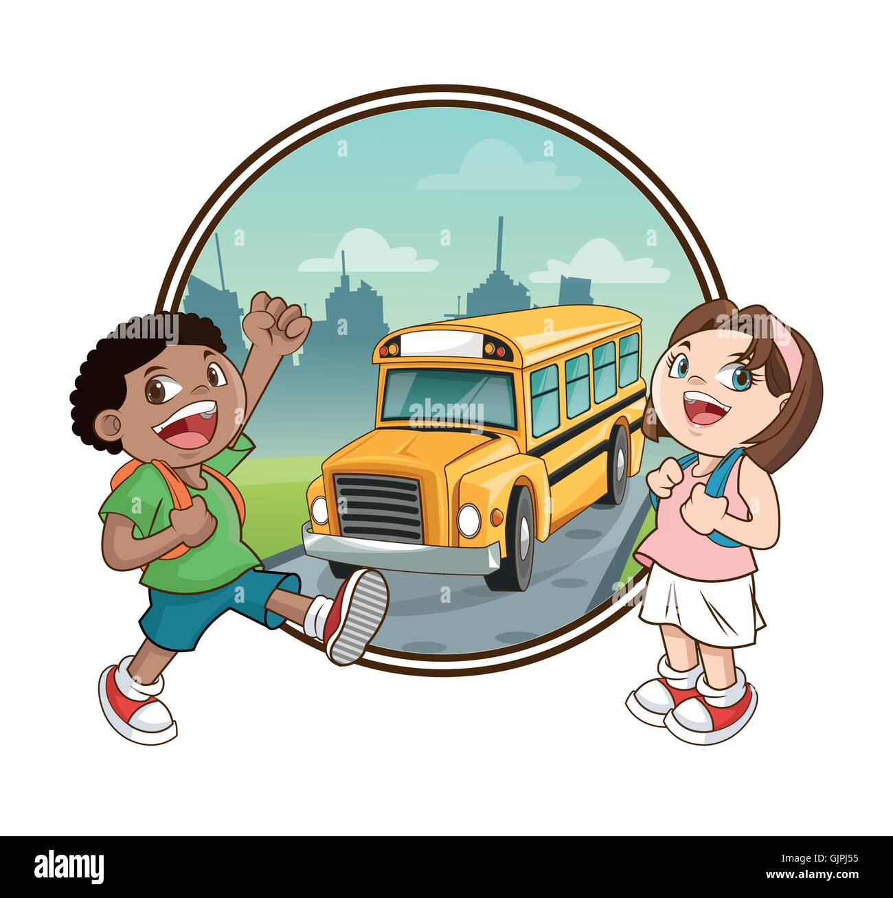 bus kids back to school design Stock Vector Image & Art - Alamy