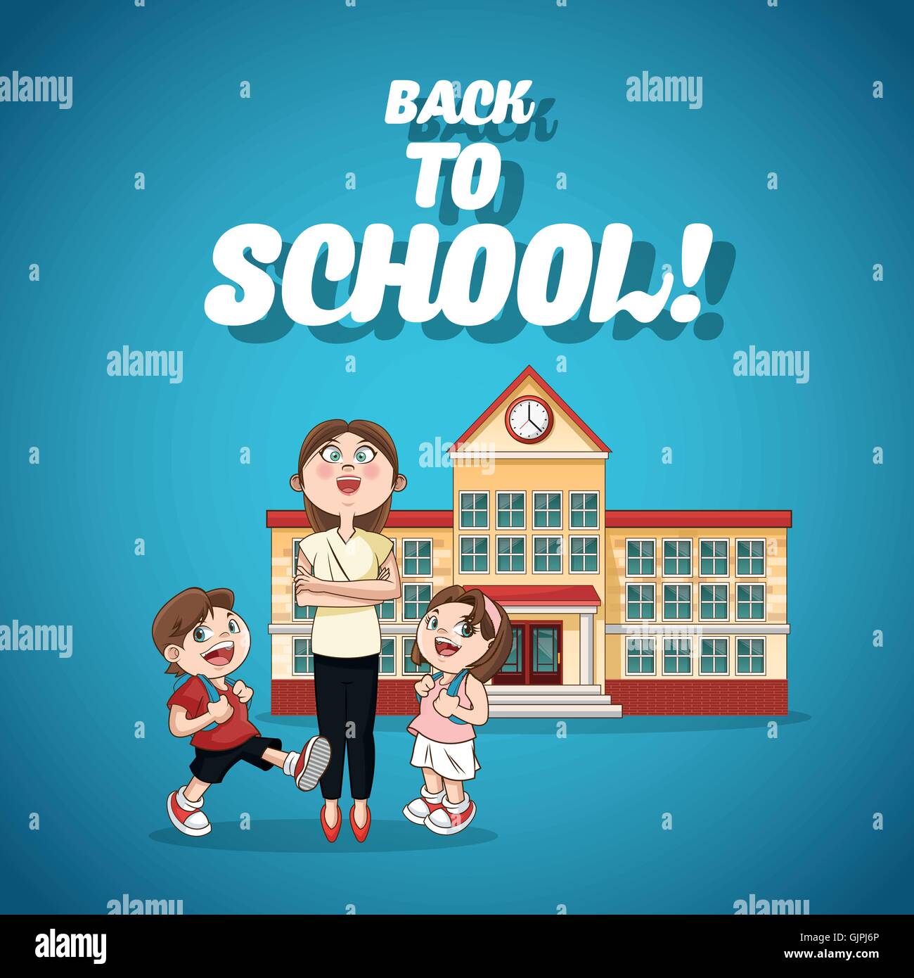 teacher kids building back to school design Stock Vector Image & Art ...