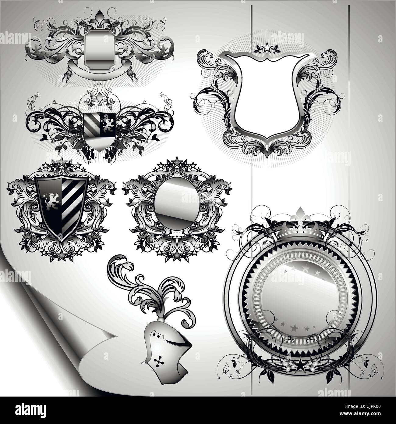 set of ornamental labels Stock Vector Image & Art - Alamy