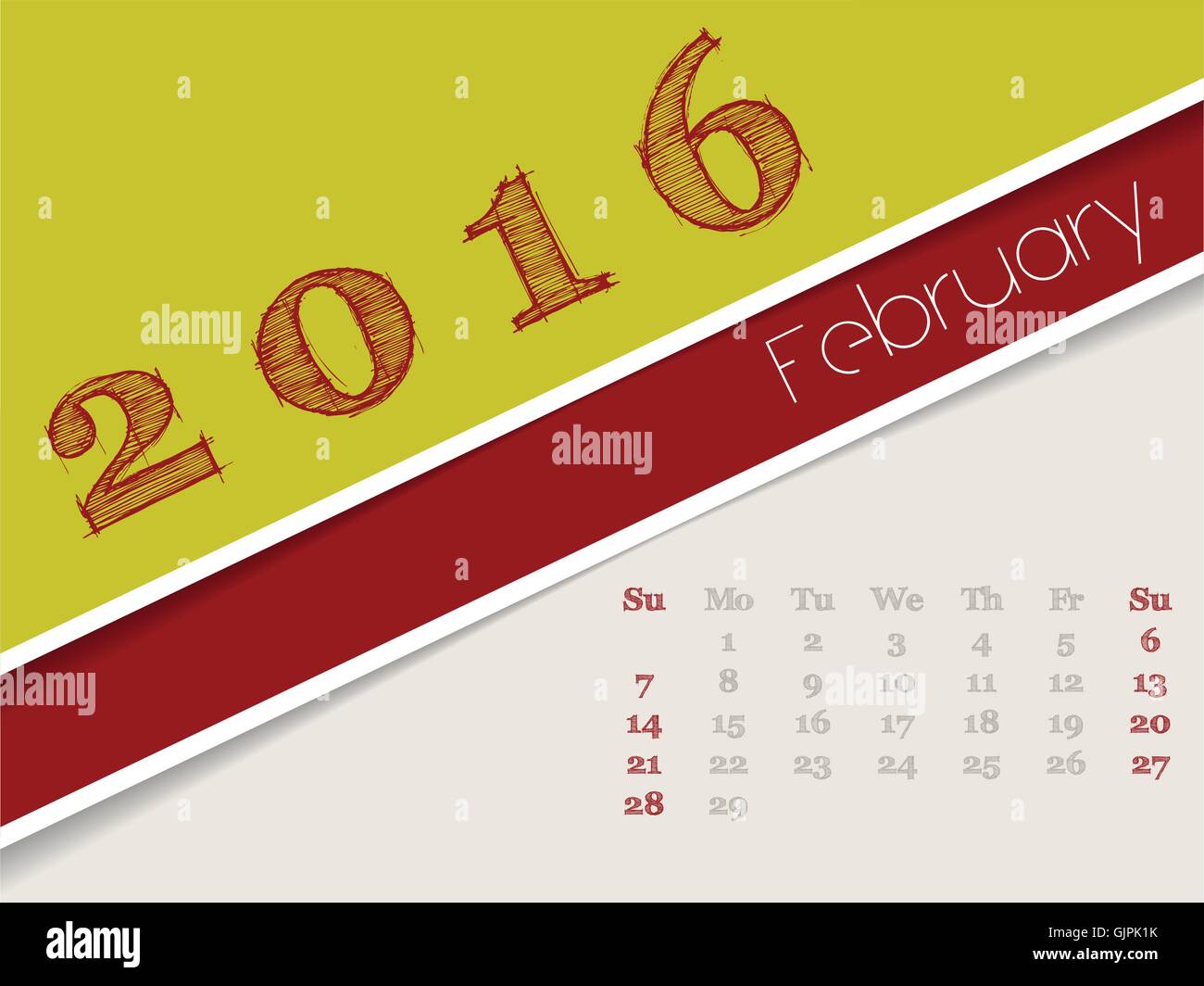 February 2016 diary Stock Vector Images - Alamy