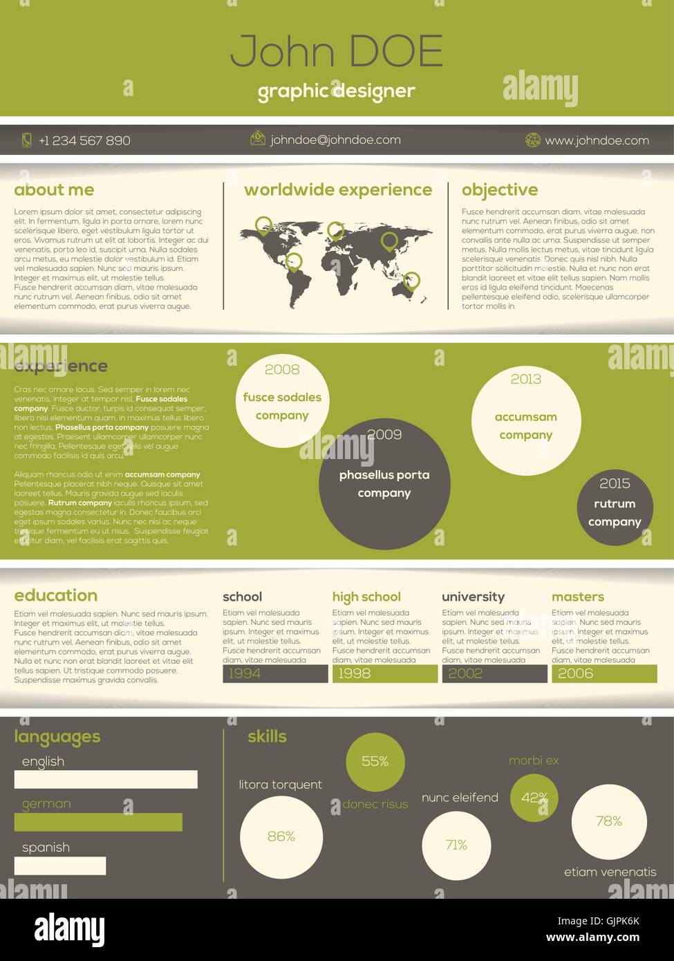 Modern resume cv with cool graphics and texts Stock Vector Image & Art ...