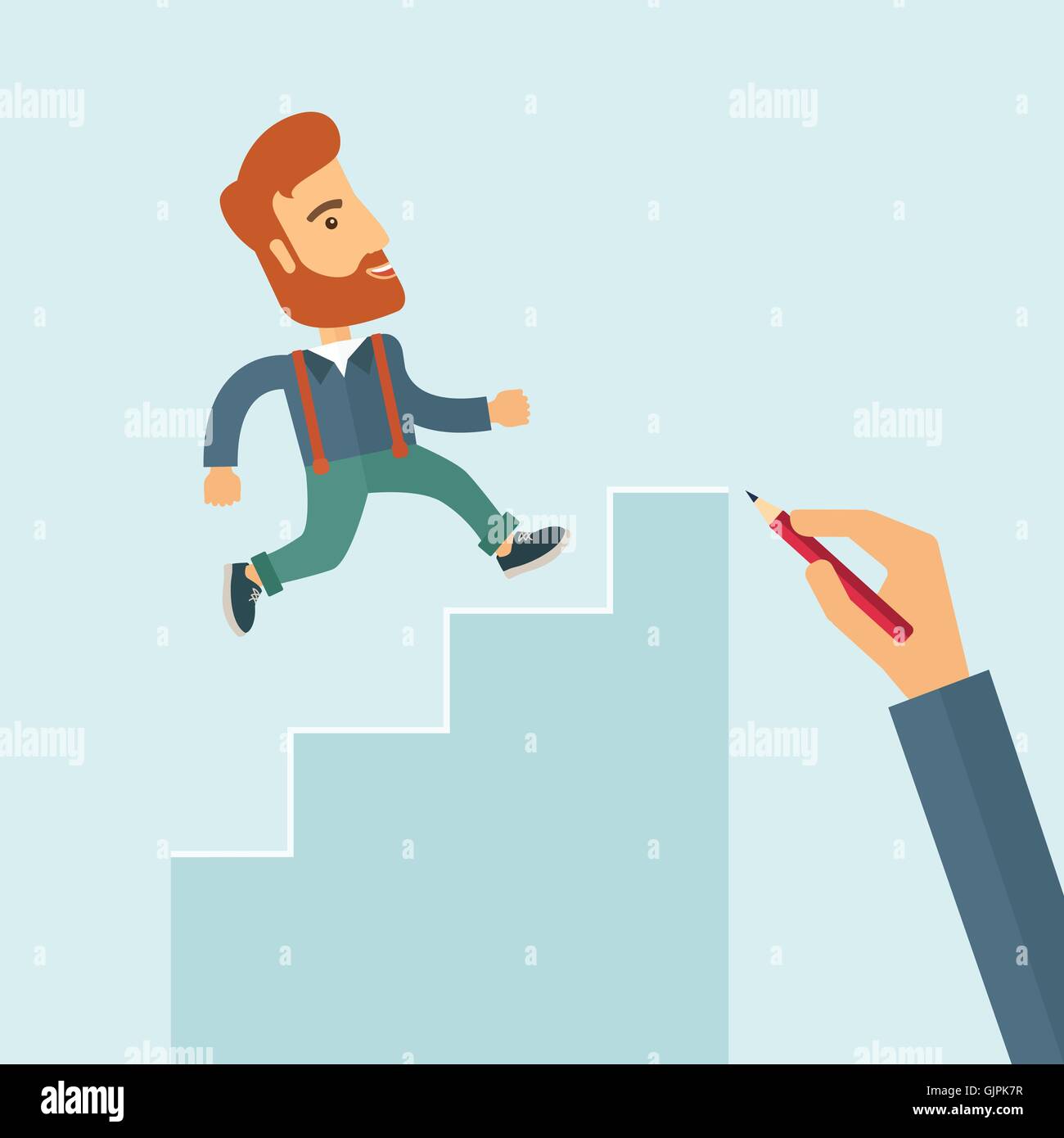 Human hand climbing stairs Stock Vector Images - Alamy