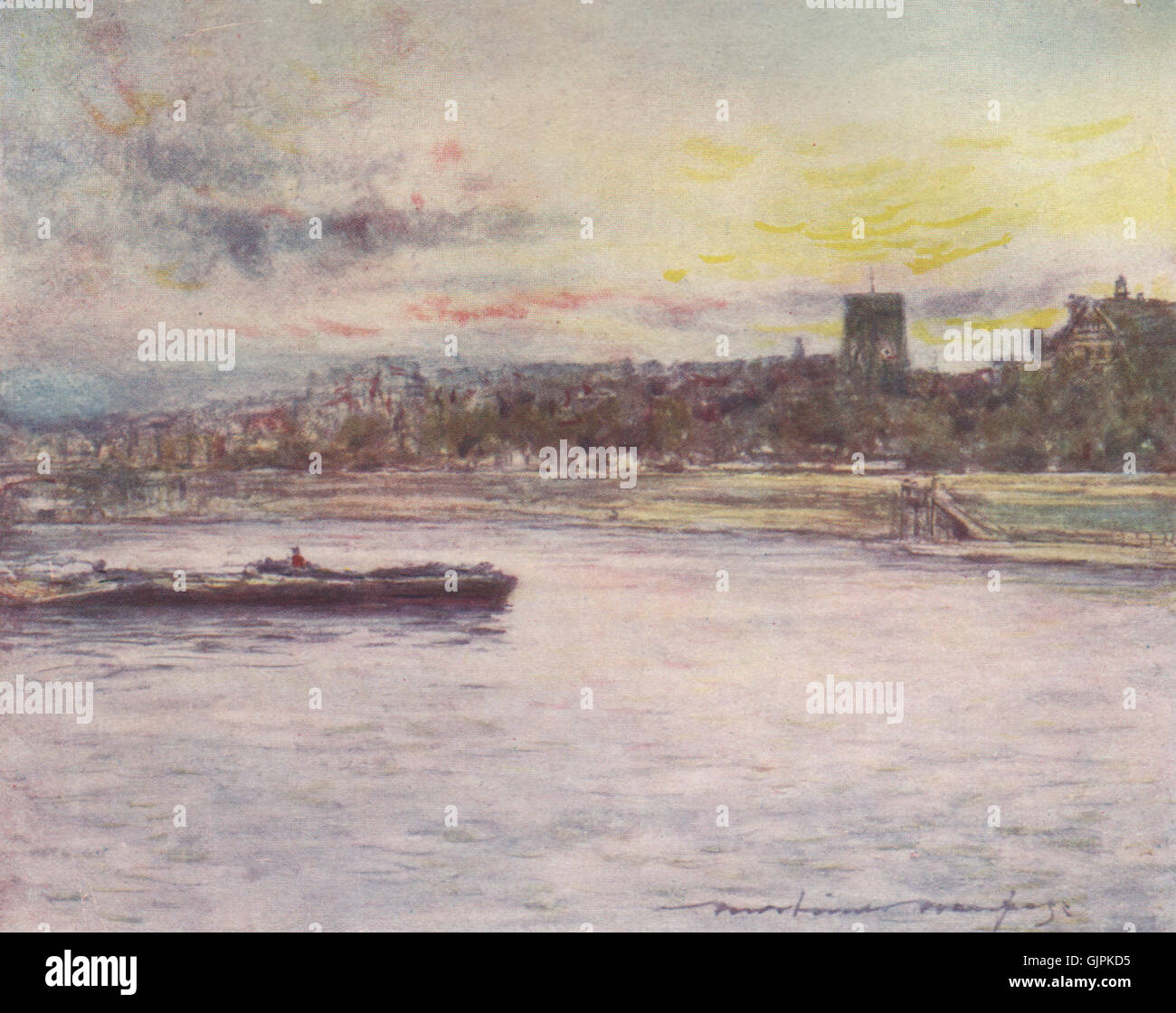 'Chelsea Reach with the Old Church' by Mortimer Menpes. London, old ...