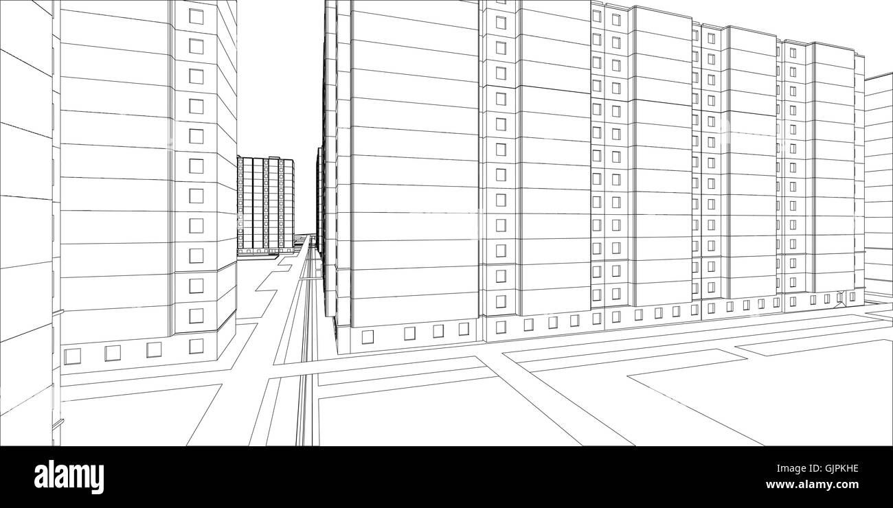 Wire-frame buildings. Vector Stock Vector Image & Art - Alamy