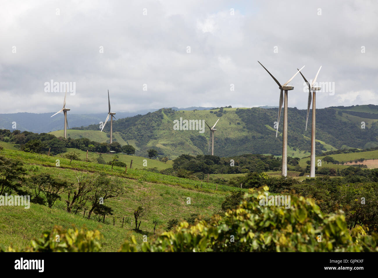 Windfarm with wind turbines, Alajuela province, Costa Rica, Central ...