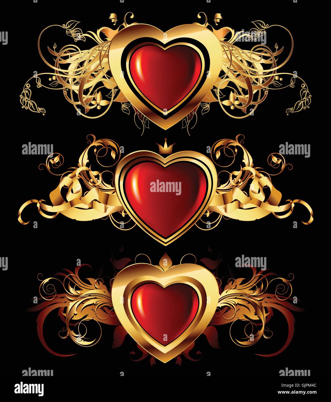 heart forms with ornate elements Stock Vector Image & Art - Alamy