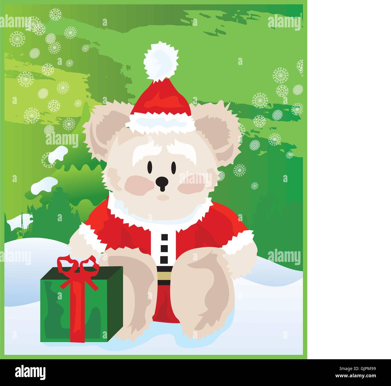 Cute Christmas Bear Stock Vector Image & Art - Alamy