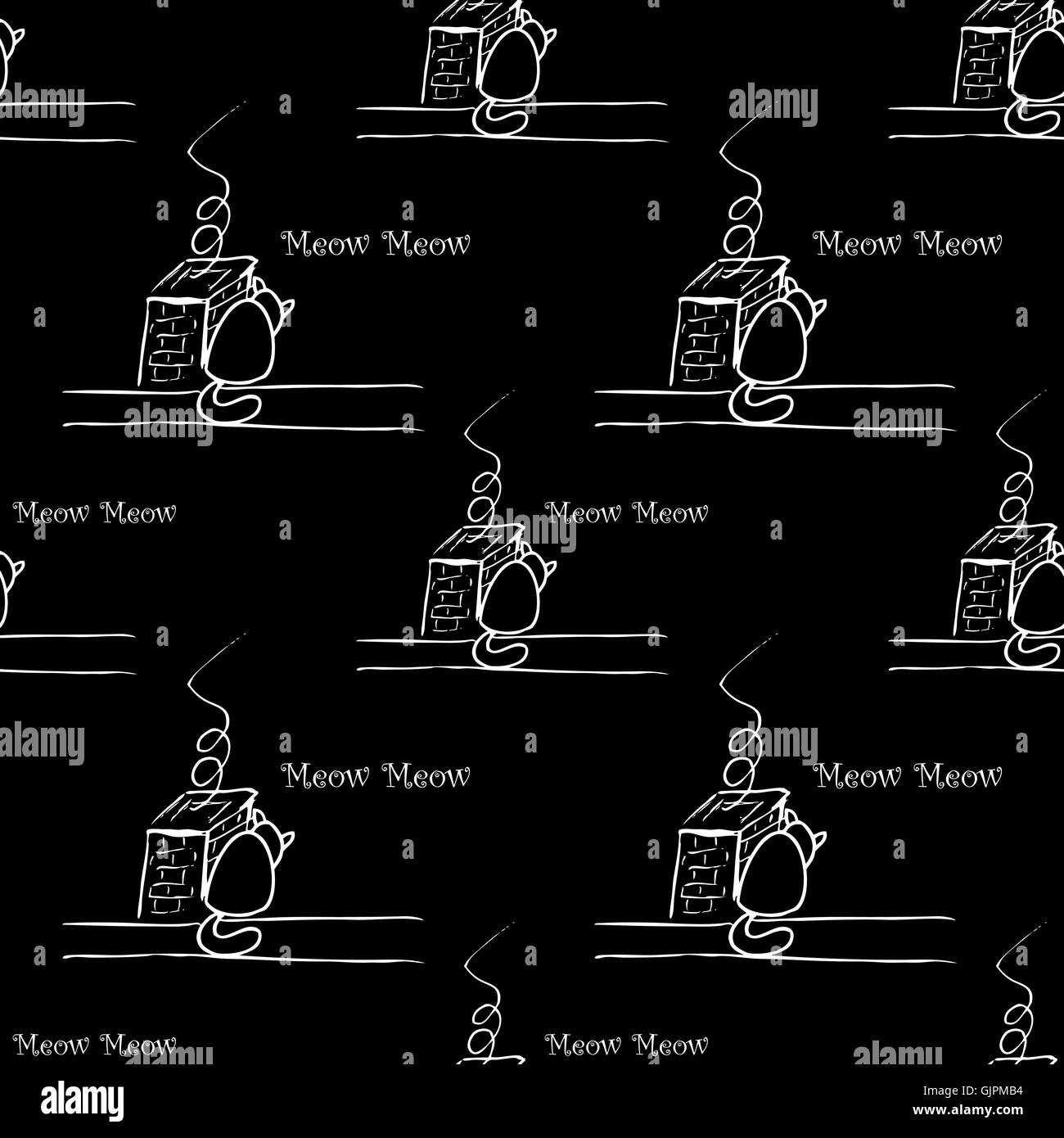 Vector black cats seamless Black and White Stock Photos & Images - Alamy