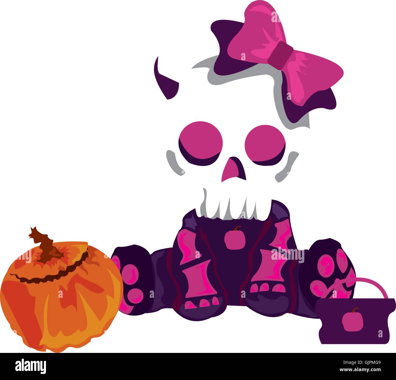 Cute Skull Girl Stock Vector Image & Art - Alamy