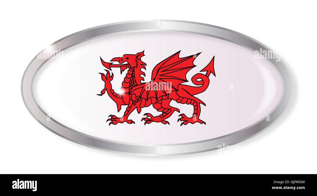 Welsh Dragon Oval Button Stock Vector Image & Art - Alamy