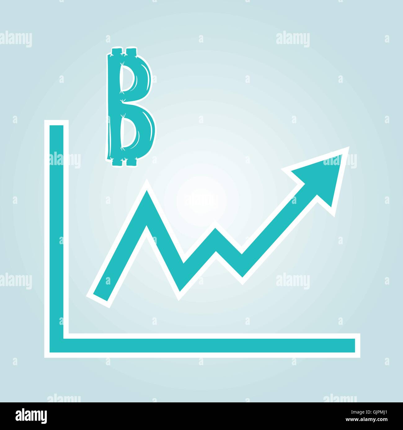 increasing graph with bitcoin symbol Stock Vector Image & Art - Alamy