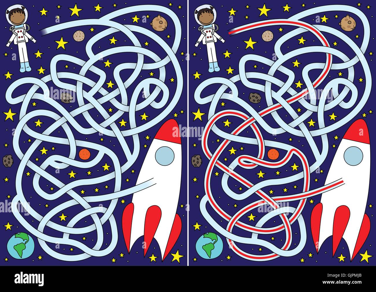 Space rocket maze hi-res stock photography and images - Alamy