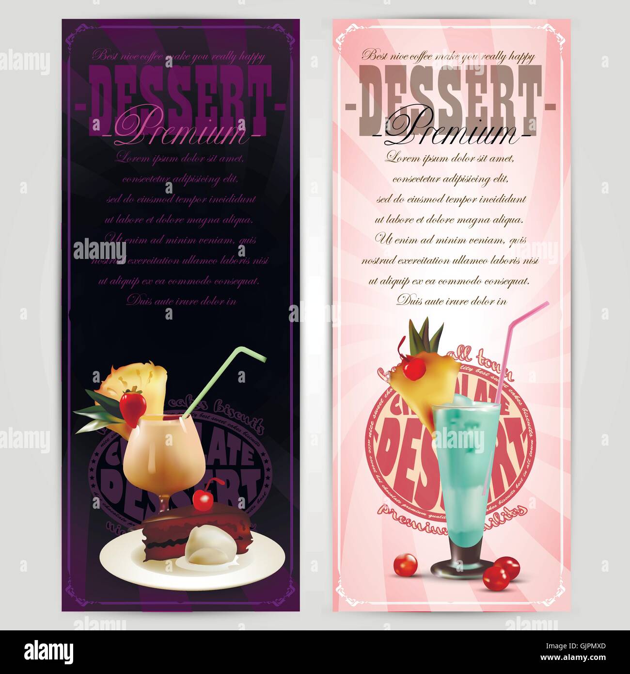 set of desserts labels Stock Vector Image & Art - Alamy