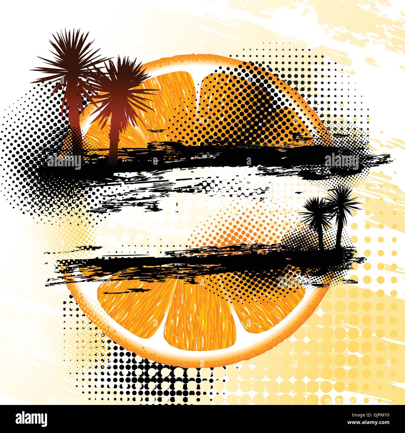 Orange juice on black Stock Vector Images - Alamy