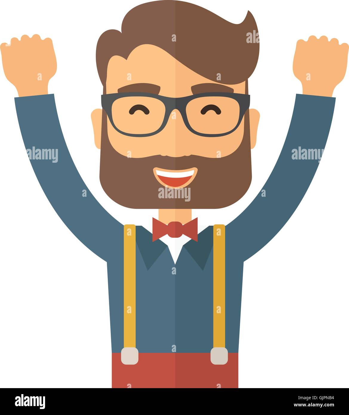 Man beard glasses working on Stock Vector Images - Alamy