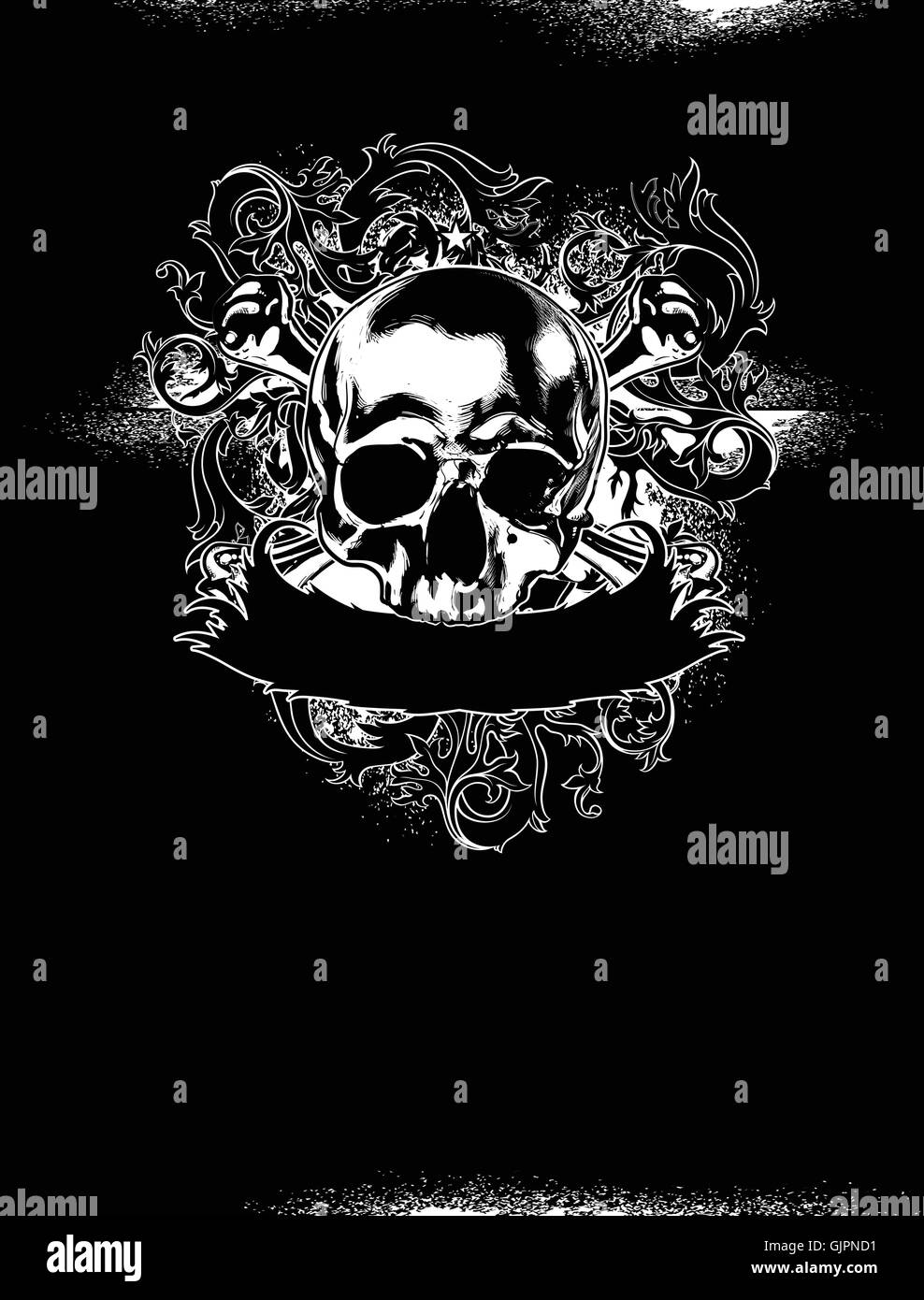 decorative art labels with skull symbol Stock Vector Image & Art - Alamy