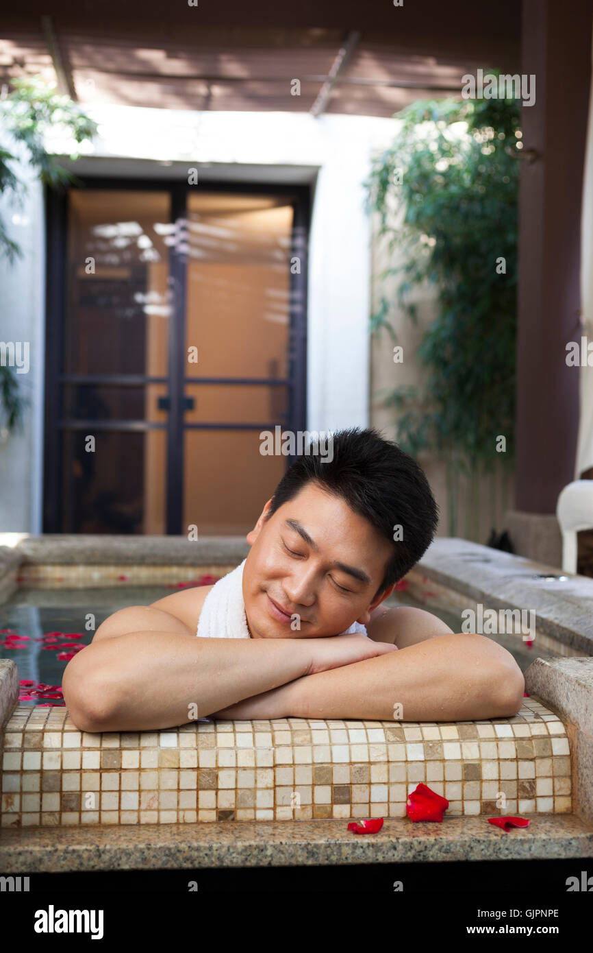 Middle aged man hot springs hi-res stock photography and images - Alamy