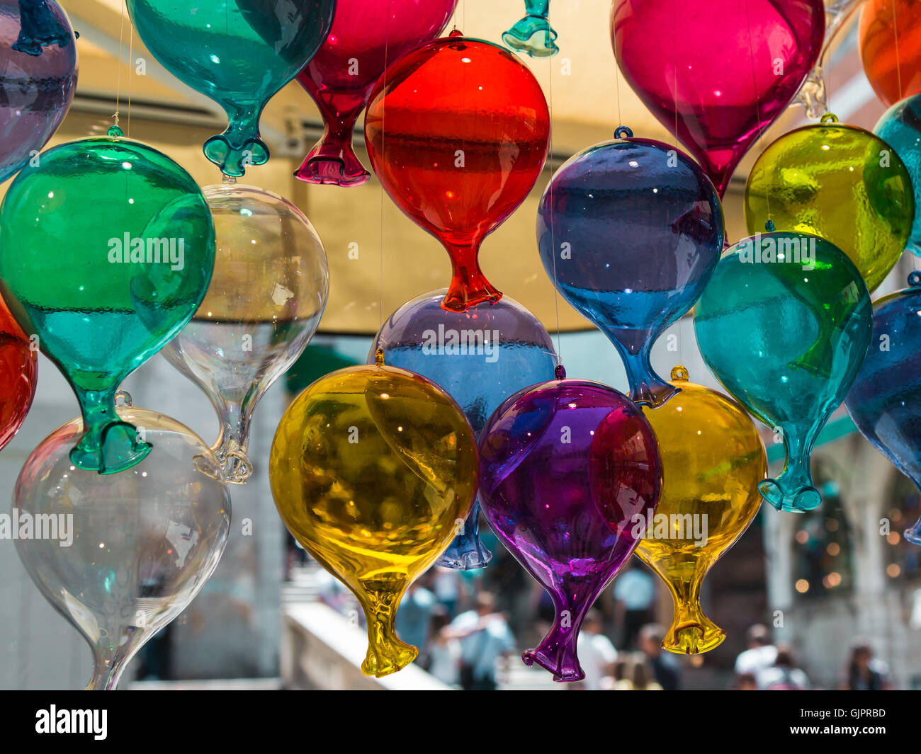 Multicolored Glass Balloons Made in Murano, Venice - Italy Stock Photo ...