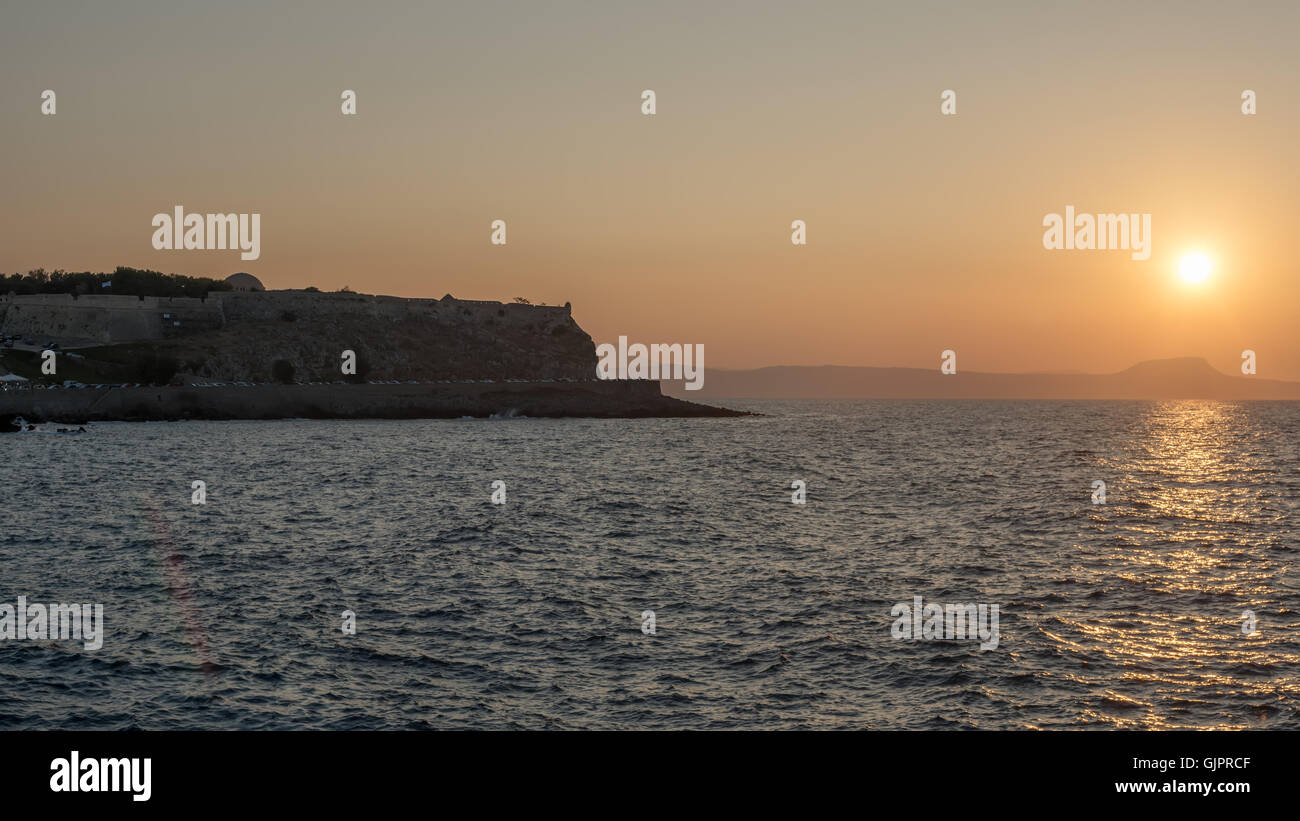 Rethymno, Crete, Greece: the Fortezza in the sunset Stock Photo - Alamy