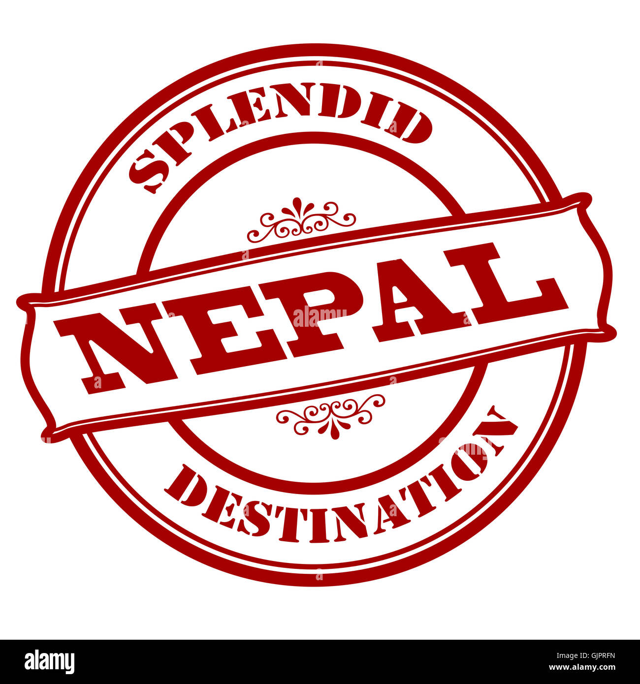 Rubber stamp with text splendid destination Nepal inside, vector ...