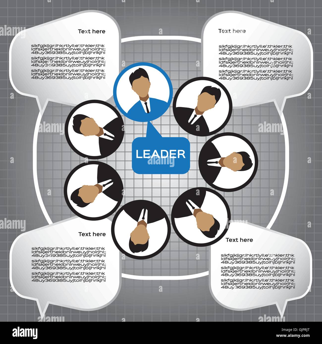 Business leader of the team design, flat style. Digital vector image ...