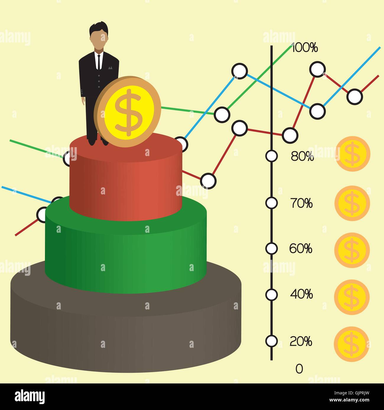 Businessman business diagrams Stock Vector Images - Alamy