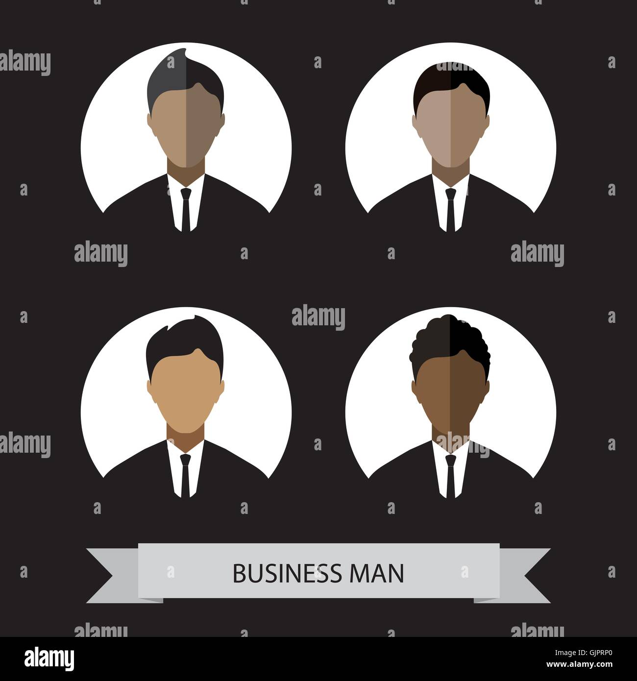 Businessman profiles icons, flat style. Digital vector image Stock ...