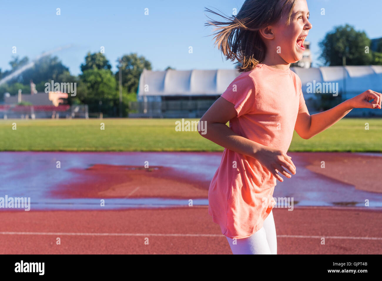 Little Girl Running A Race