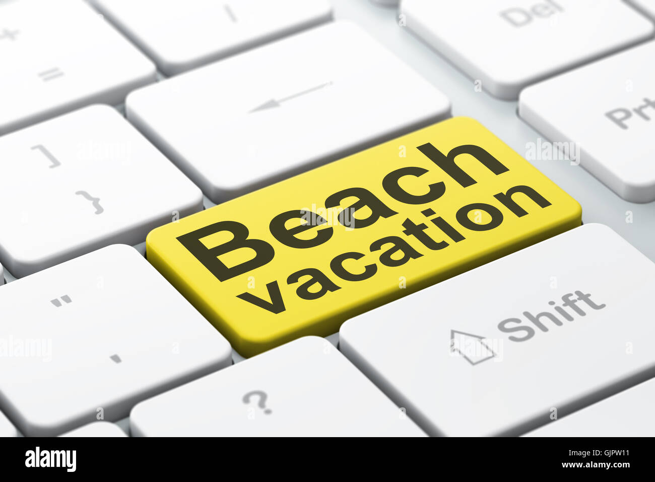 Travel concept: Beach Vacation on computer keyboard background Stock ...