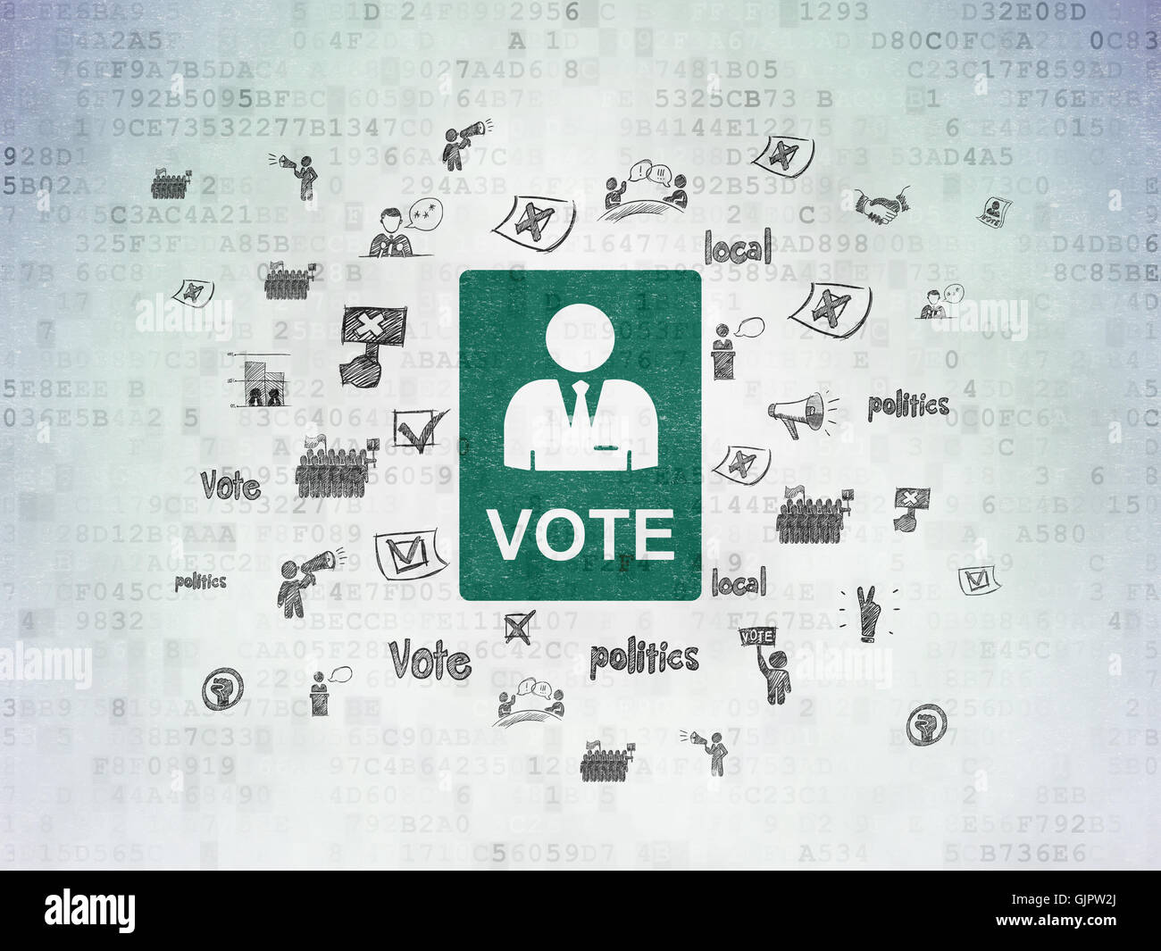 Political concept: Ballot on Digital Data Paper background Stock Photo ...