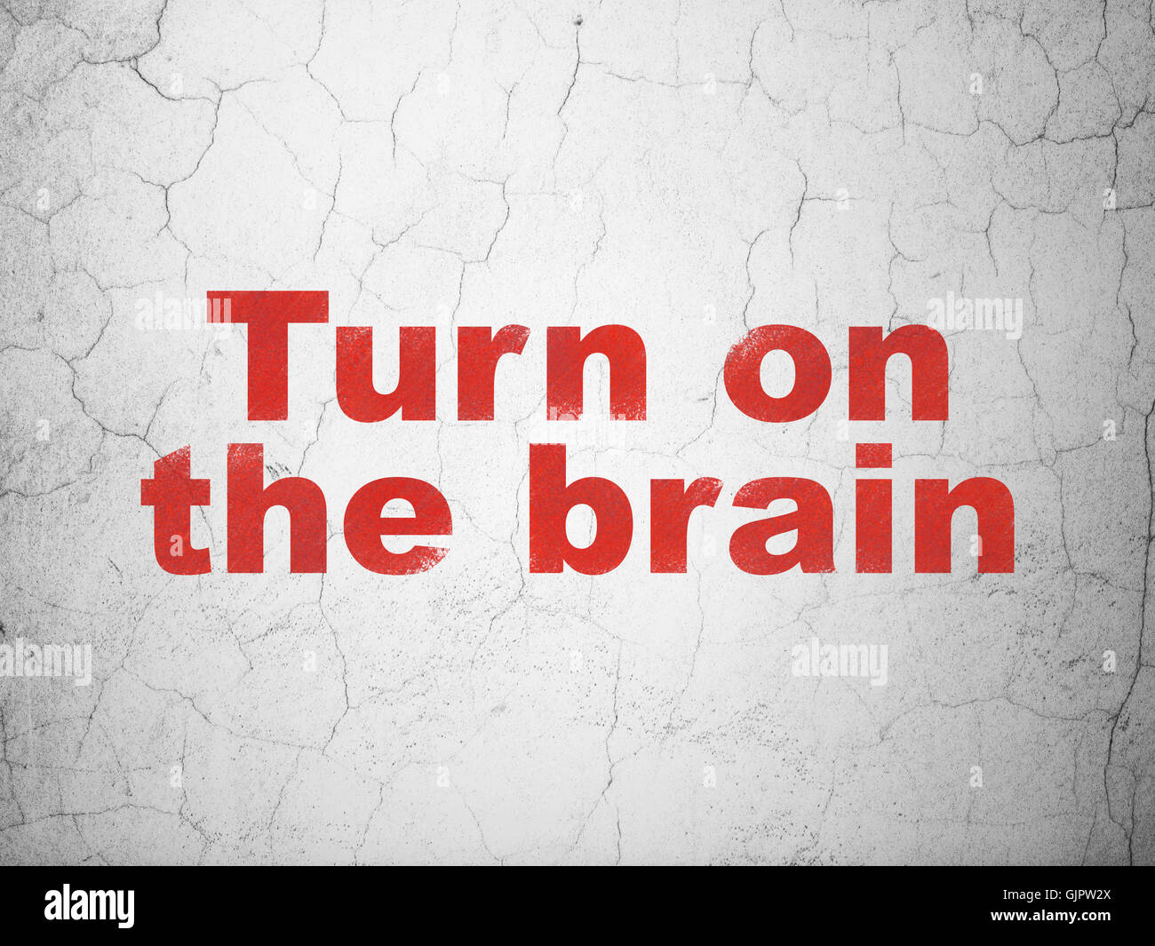 Studying concept: Turn On The Brain on wall background Stock Photo - Alamy