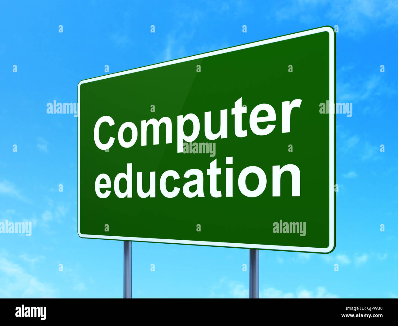 Education concept: Computer Education on road sign background Stock ...