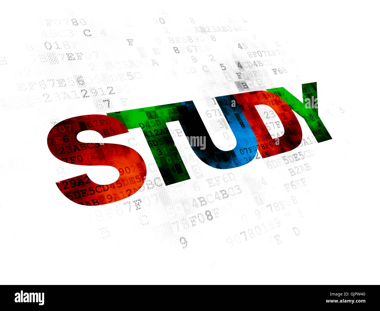 Studying concept: Study on Digital background Stock Photo - Alamy