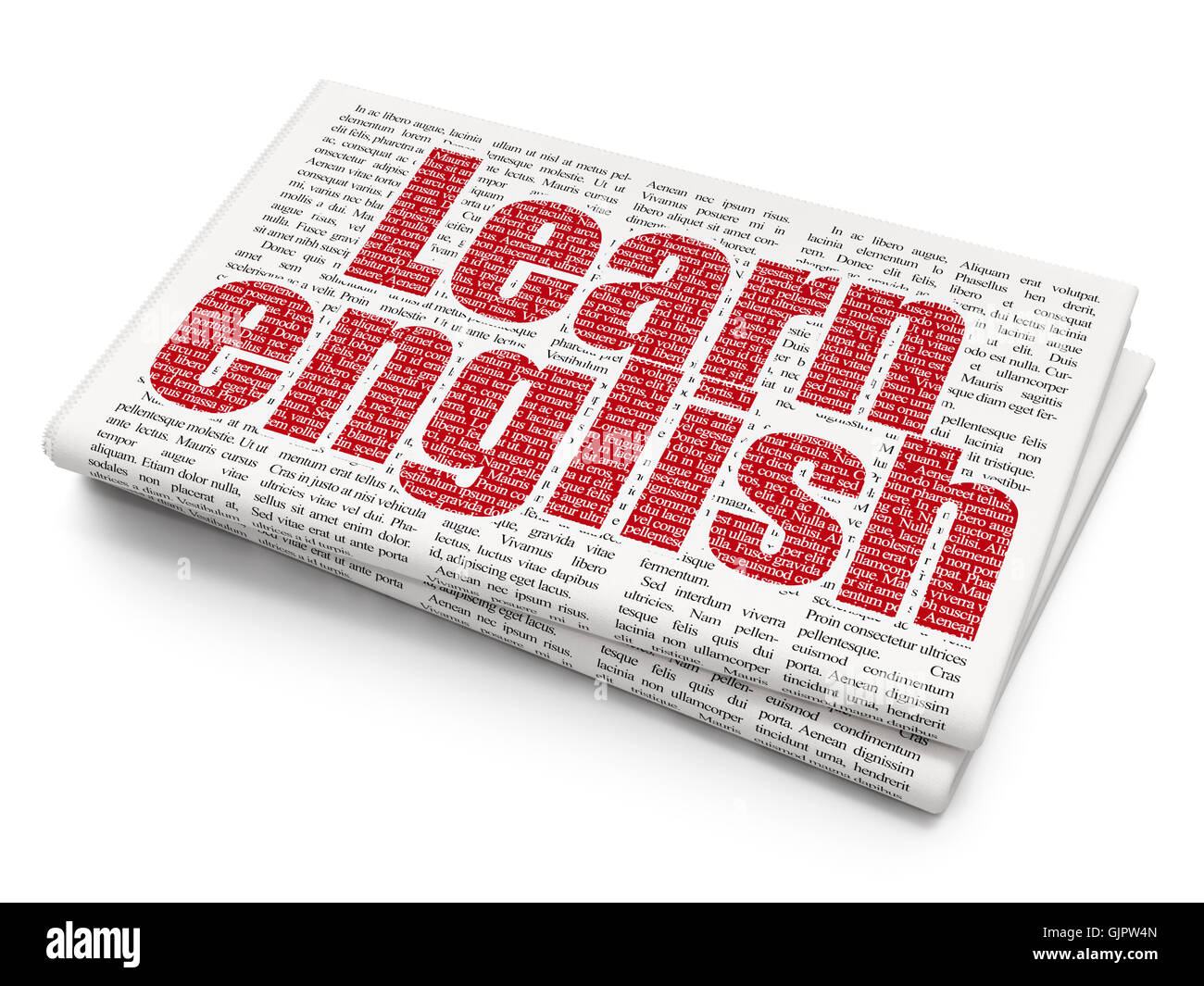Learning concept: Learn English on Newspaper background Stock Photo - Alamy