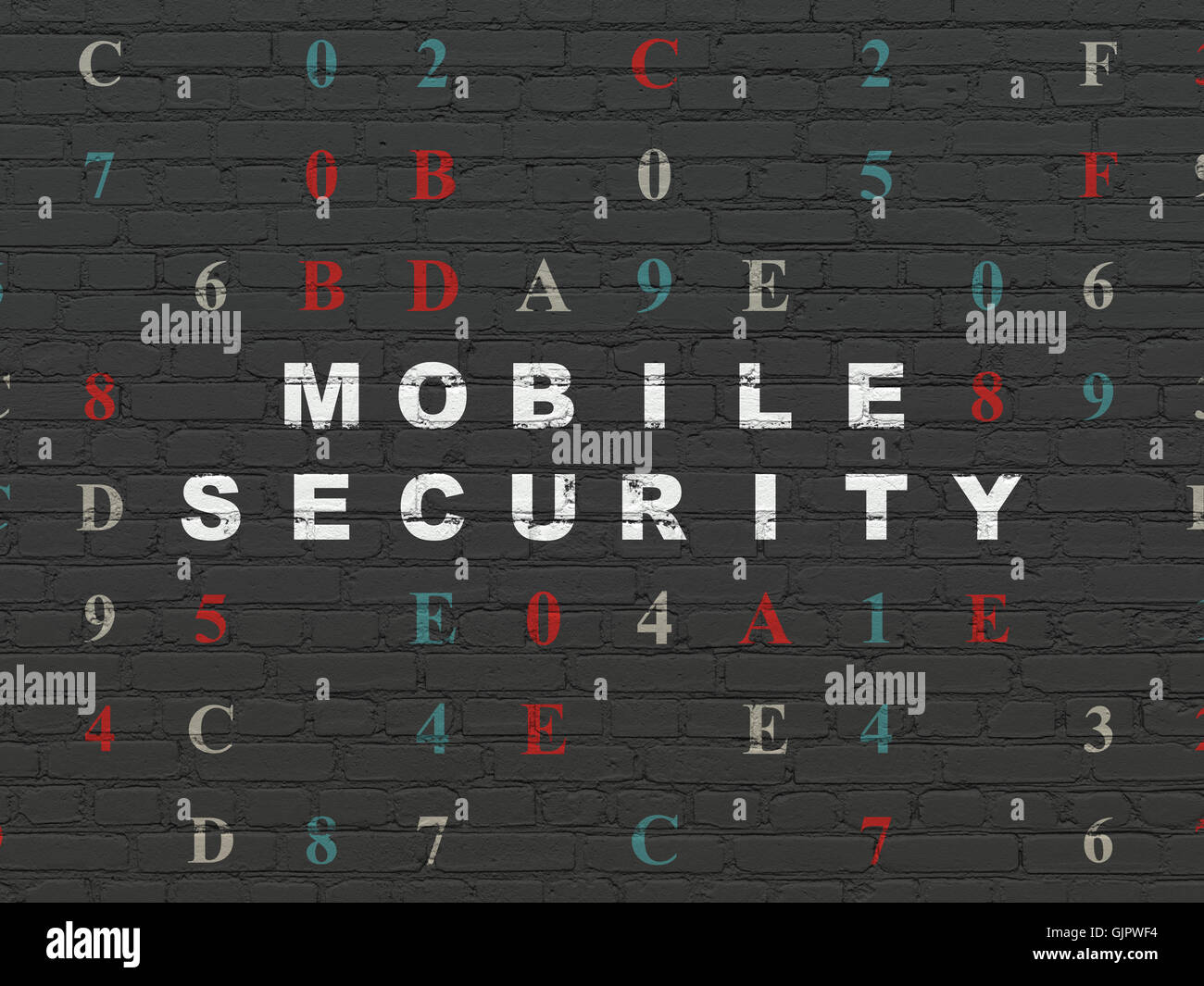 Safety concept: Mobile Security on wall background Stock Photo - Alamy