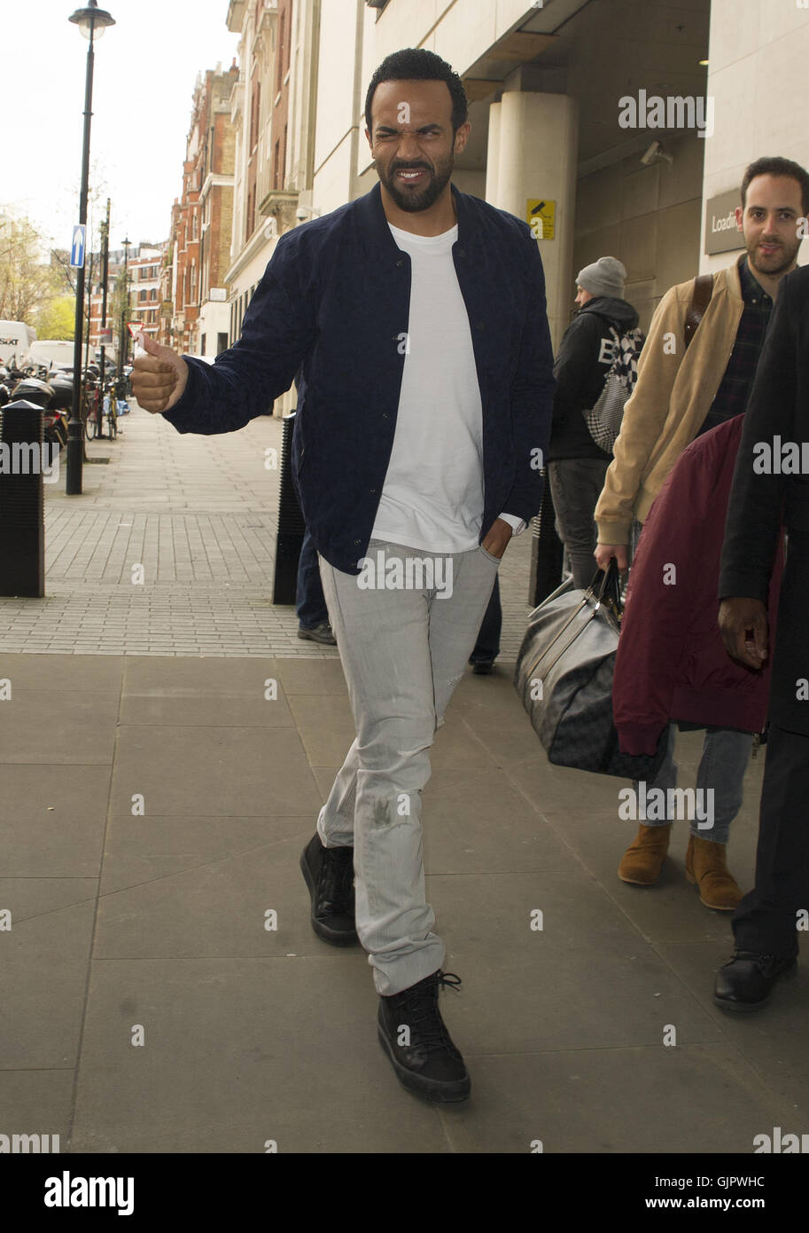 Craig David seen arriving at BBC Radio 1 studios Featuring: Craig David ...