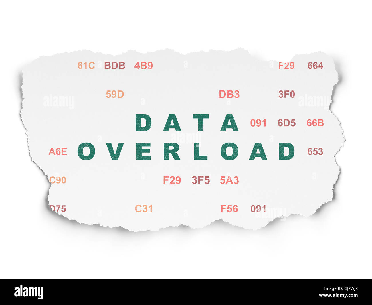 Data concept: Data Overload on Torn Paper background Stock Photo - Alamy