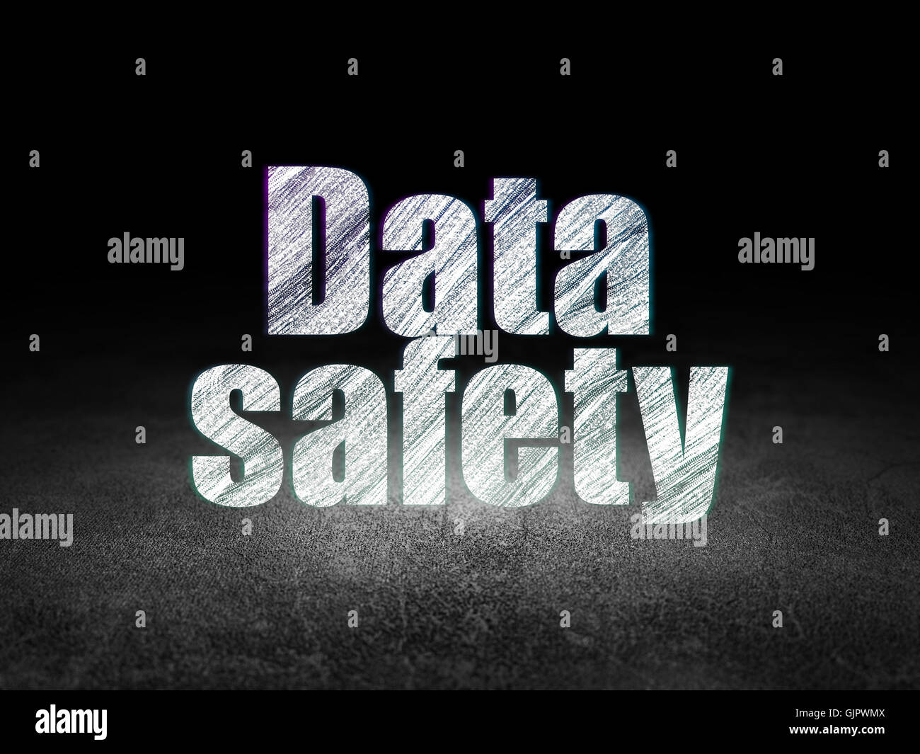 Information concept: Data Safety in grunge dark room Stock Photo - Alamy